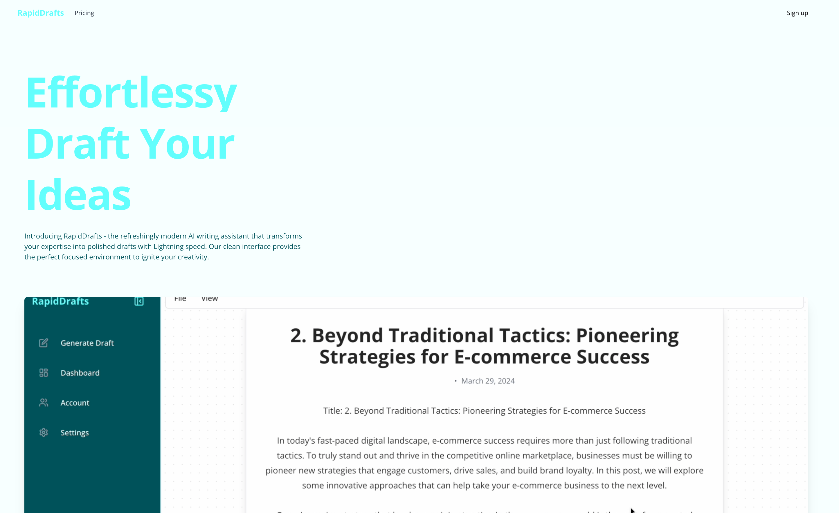 Sign Up | RapidDrafts